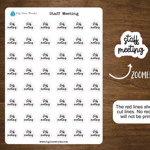 Staff Meeting Sticker Sheet | Meeting Reminder Script Stickers for ...