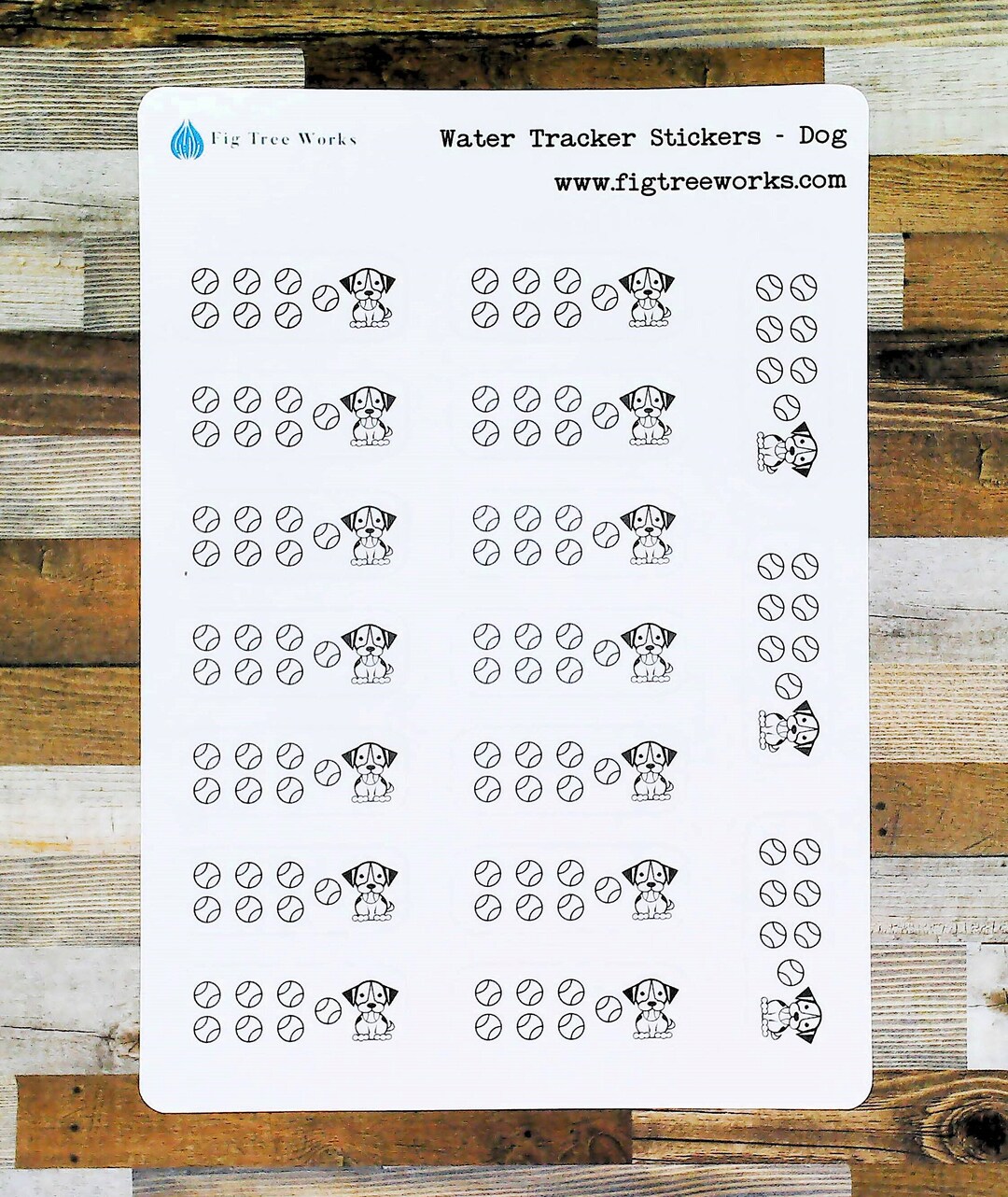Daily Water Tracker Stickers Dog Design, Hydrate Tracker Stickers ...