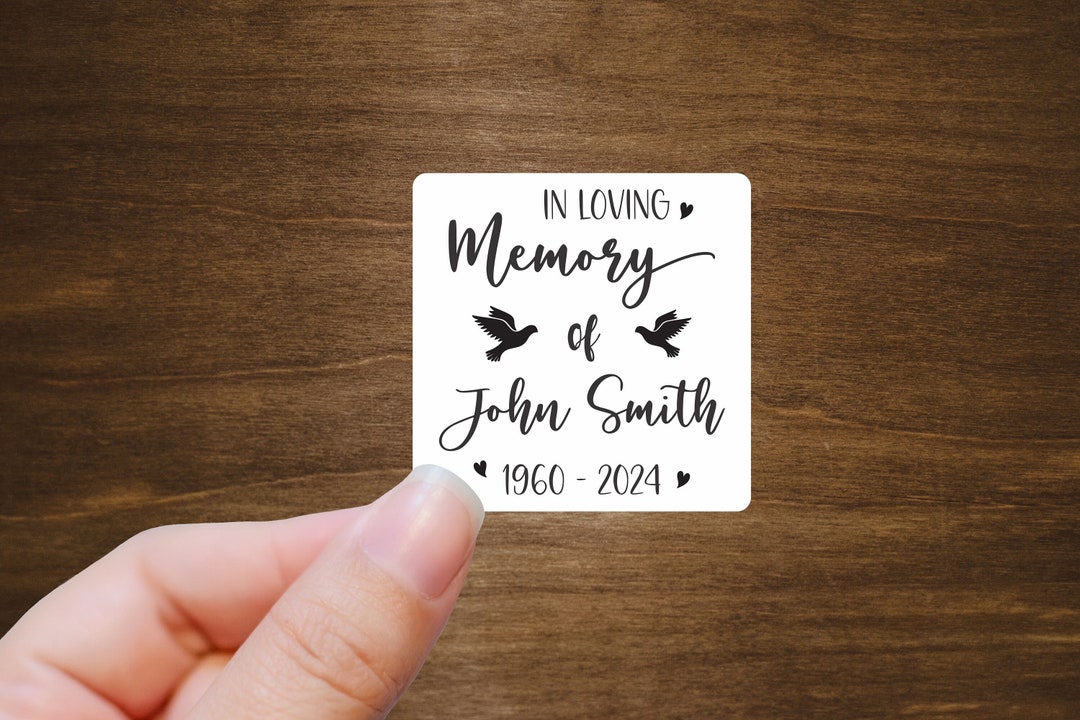 Custom Memorial Stickers | in Loving Memory | Celebration of Life | 2 ...