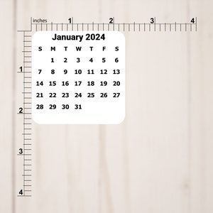 2024 Mini Calendar Stickers Bold Design Start With Any Month for ...