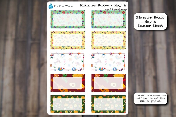Planner Boxes Sticker Sheet Planner and Journal Stickers | Etsy