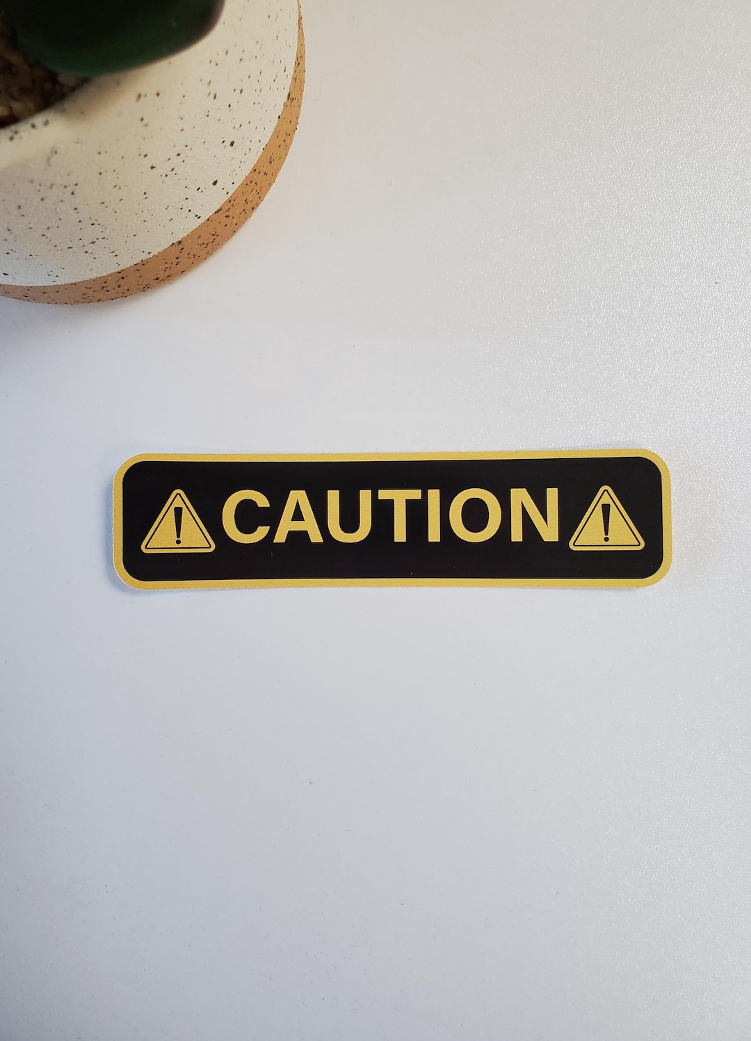 Caution Vinyl Sticker Die Cut, Glossy, Vinyl Warning Stickers Style B ...