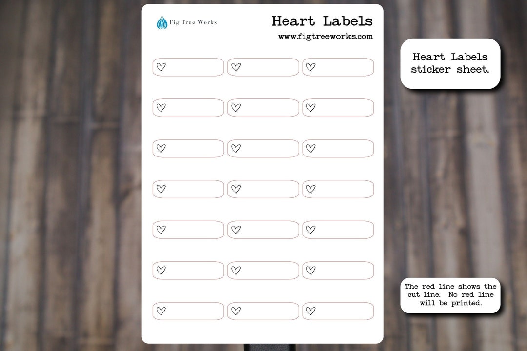 Heart Labels Checklist Stickers for Planners Journals and - Etsy