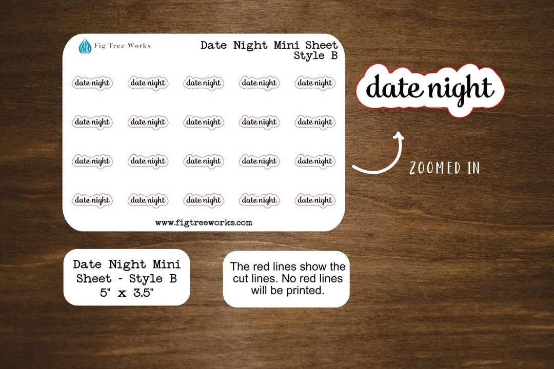 Date Night Script Stickers for Planners Journals and - Etsy