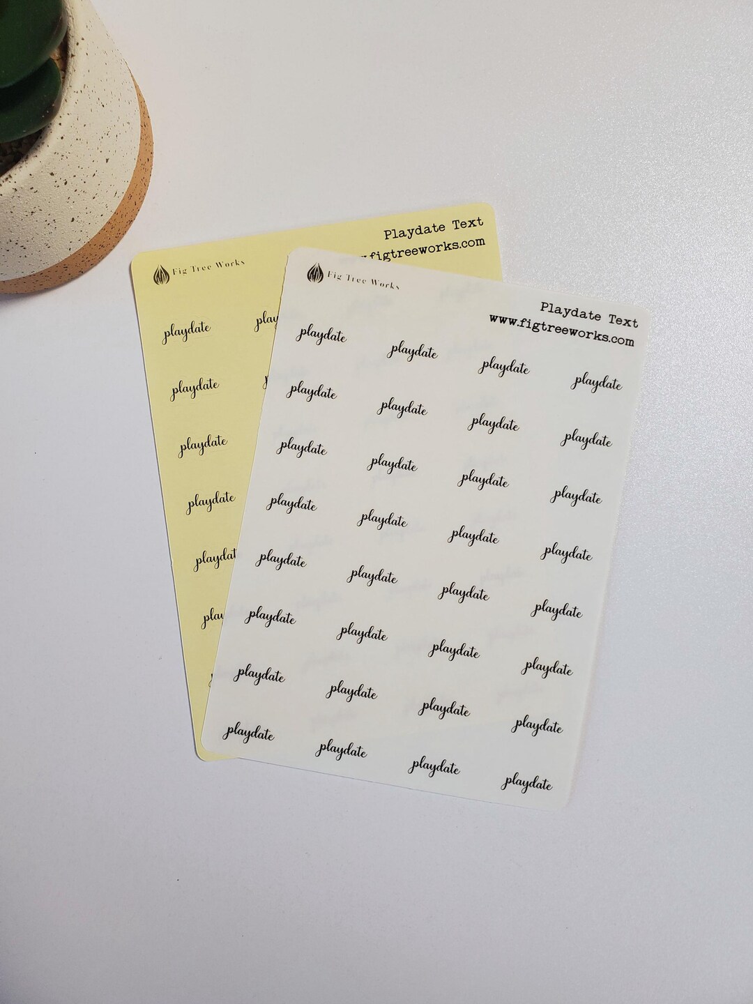 Playdate Text Stickers for Calendars and Planners | Mini Scripts - Etsy