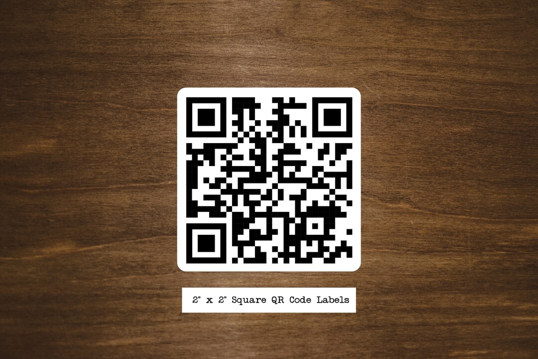 Custom QR Code Stickers 2 X 2 Square Labels Personalized Square QR Code ...