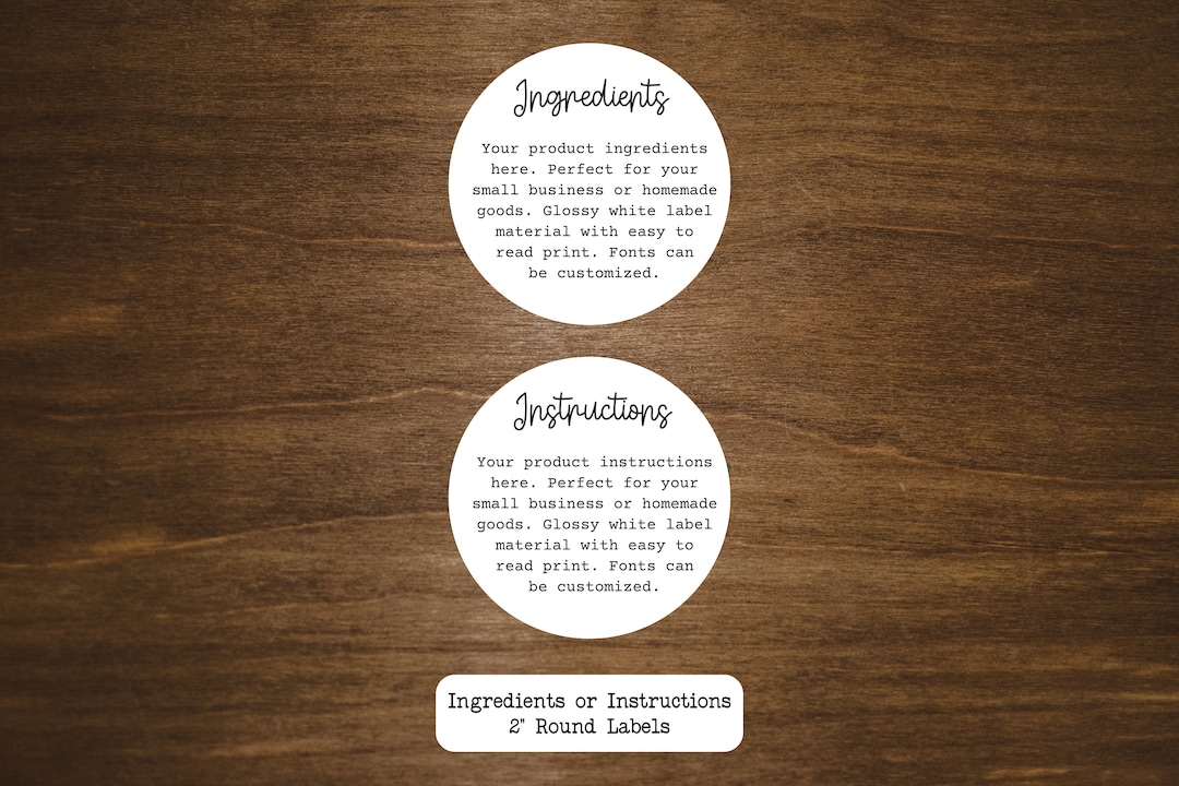 Ingredients or Instructions List Stickers | Packaging and Product ...
