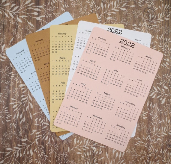 2022 2023 2024 At A Glance Calendar Sticker Start On Any Etsy Israel