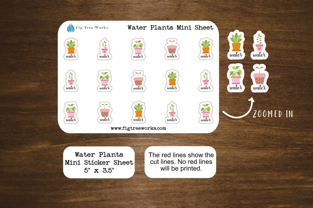 Water Plants Stickers for Planners, Journals, and Notebooks | Kiss Cut ...