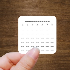 Undated Mini Calendar Stickers in Spanish | Write Your Own Month ...