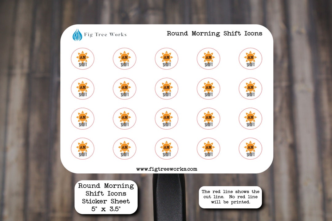 Morning Work Schedule Round Icons Mini Sticker Sheet for Planners ...