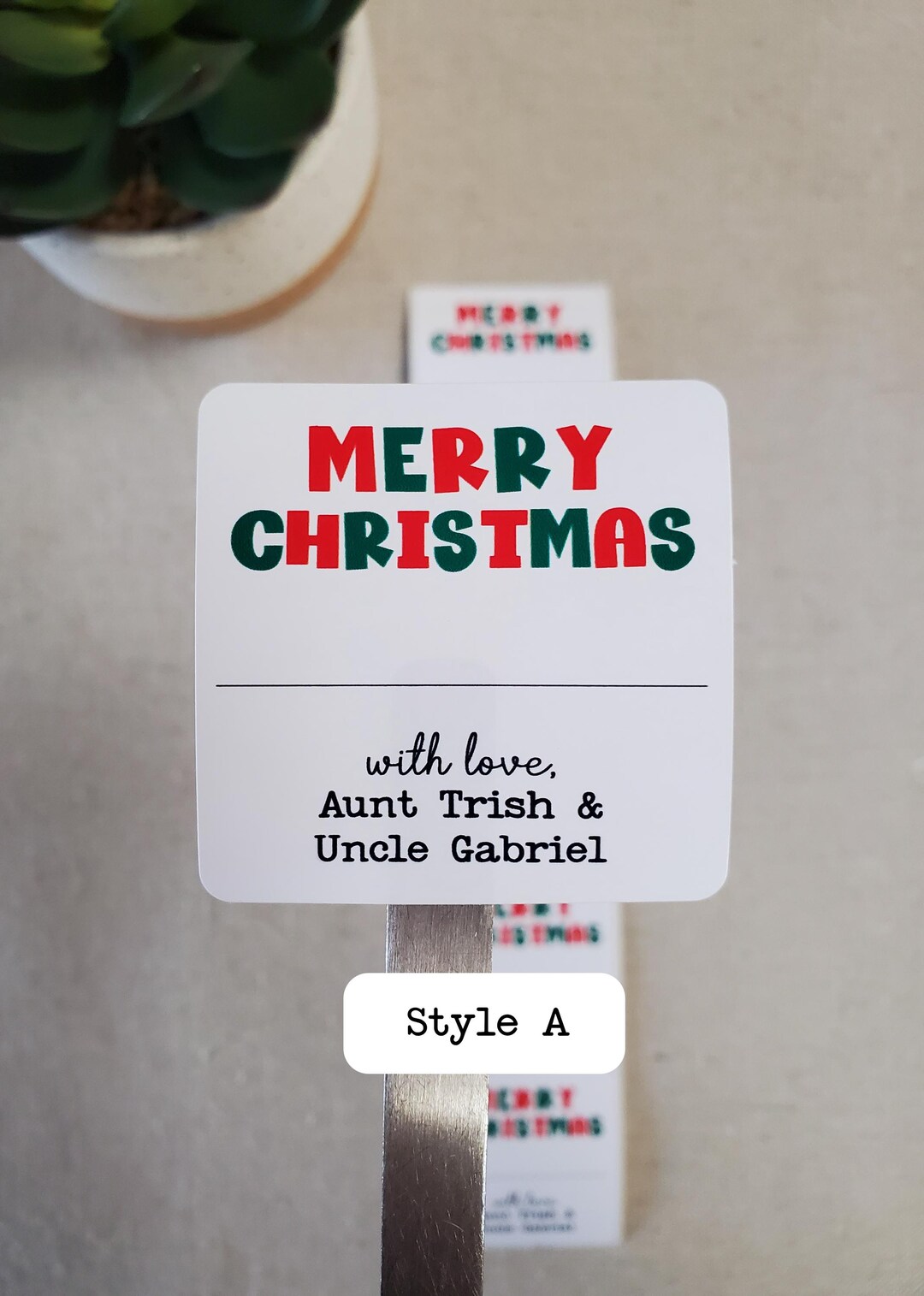 Merry Christmas Stickers | Personalized Stickers Labels | Custom Name ...