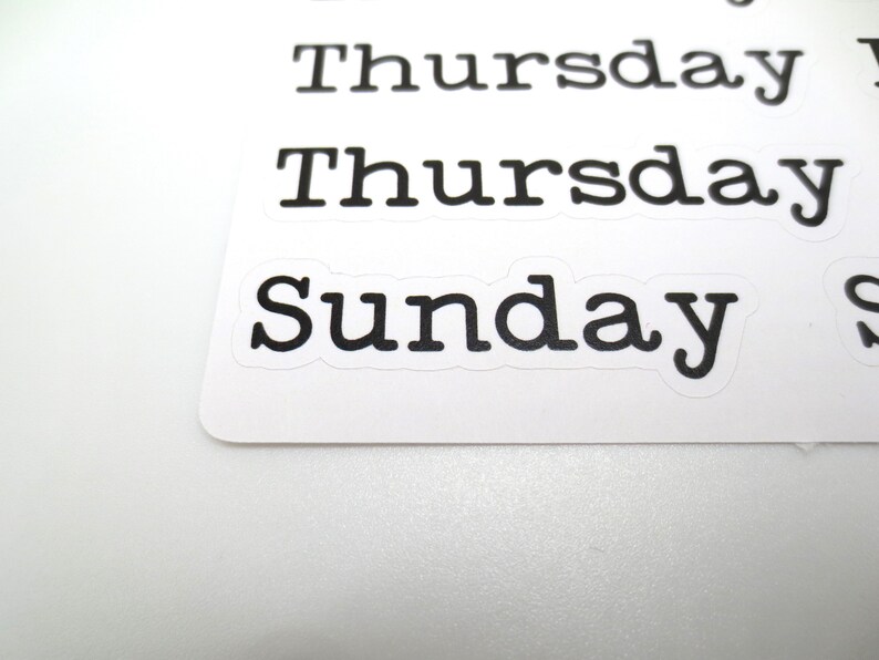 Days of the Week Header Planner Stickers Weekday Name - Etsy