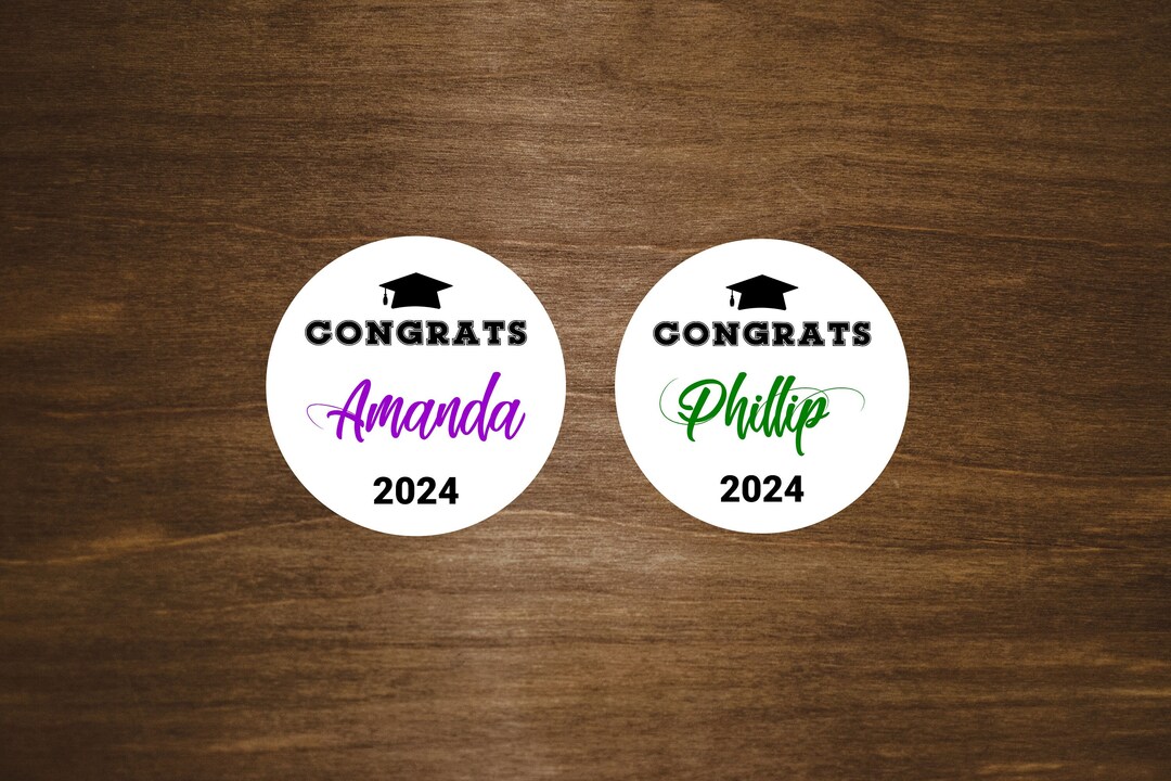 Custom Graduation Labels 2" Round Stickers | Stickers for Graduation ...