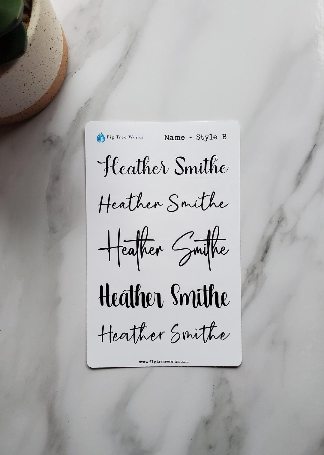 Custom Name Sticker Sheet for Planners and Journals | Matte Finish ...