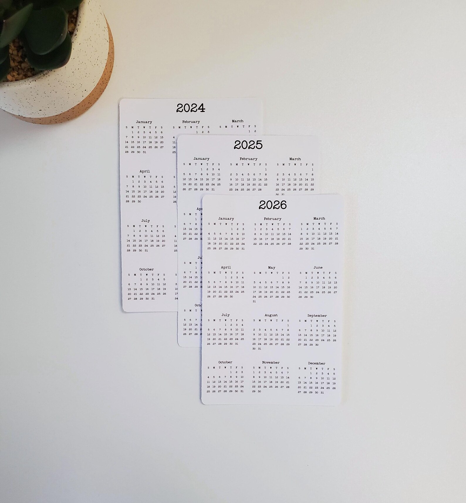 4" X 6" Year at A Glance Calendar Sticker | Start on Any Month | for ...