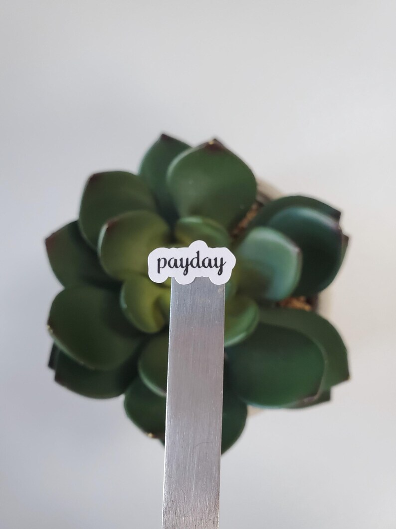 Pegatinas de texto con texto Payday Script para planificadores, diarios, calendarios, agendas ...