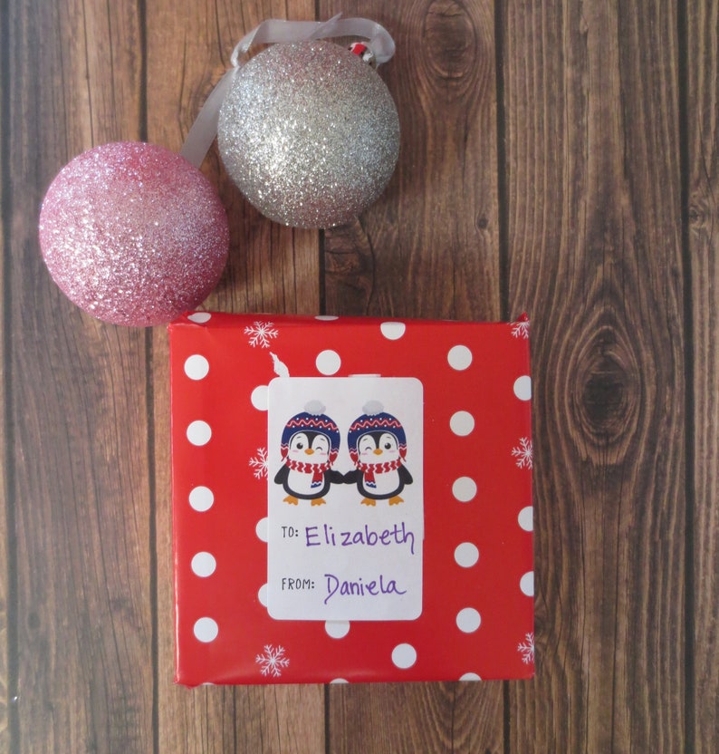 Christmas Penguin Holiday Gift Sticker Present Tags - Etsy