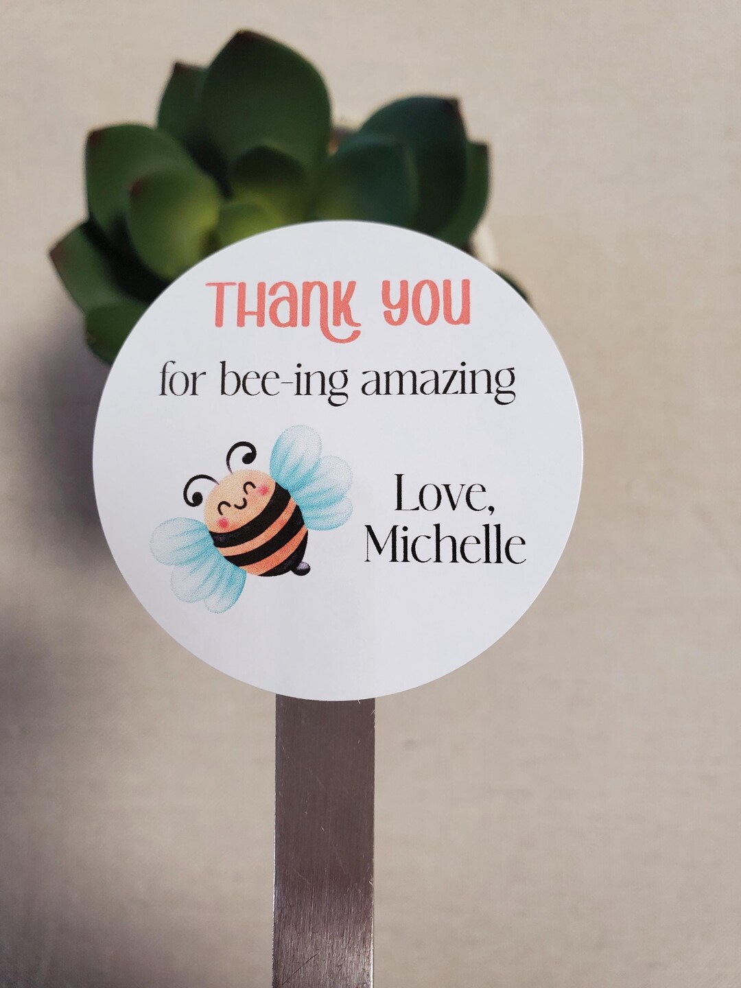 Custom Thank You for Bee-ing Amazing Labels | for Teacher Appreciation ...