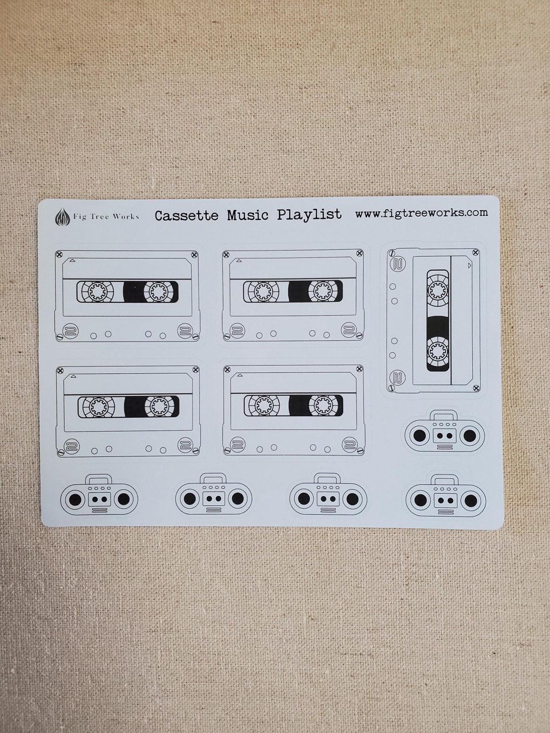 Music Tracker Stickers | Cassette Boombox Playlist Sticker Sheet, Kiss ...