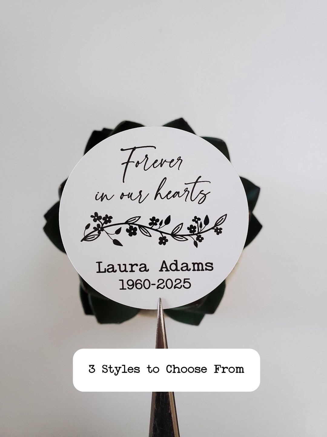 Custom Memorial Round Stickers | Forever in Our Hearts | Celebration of ...