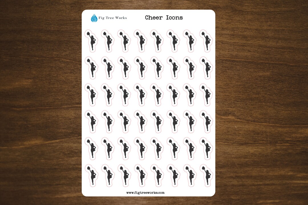 Cheerleading Icon Stickers Cheerleading Sticker Sheet for Planners ...