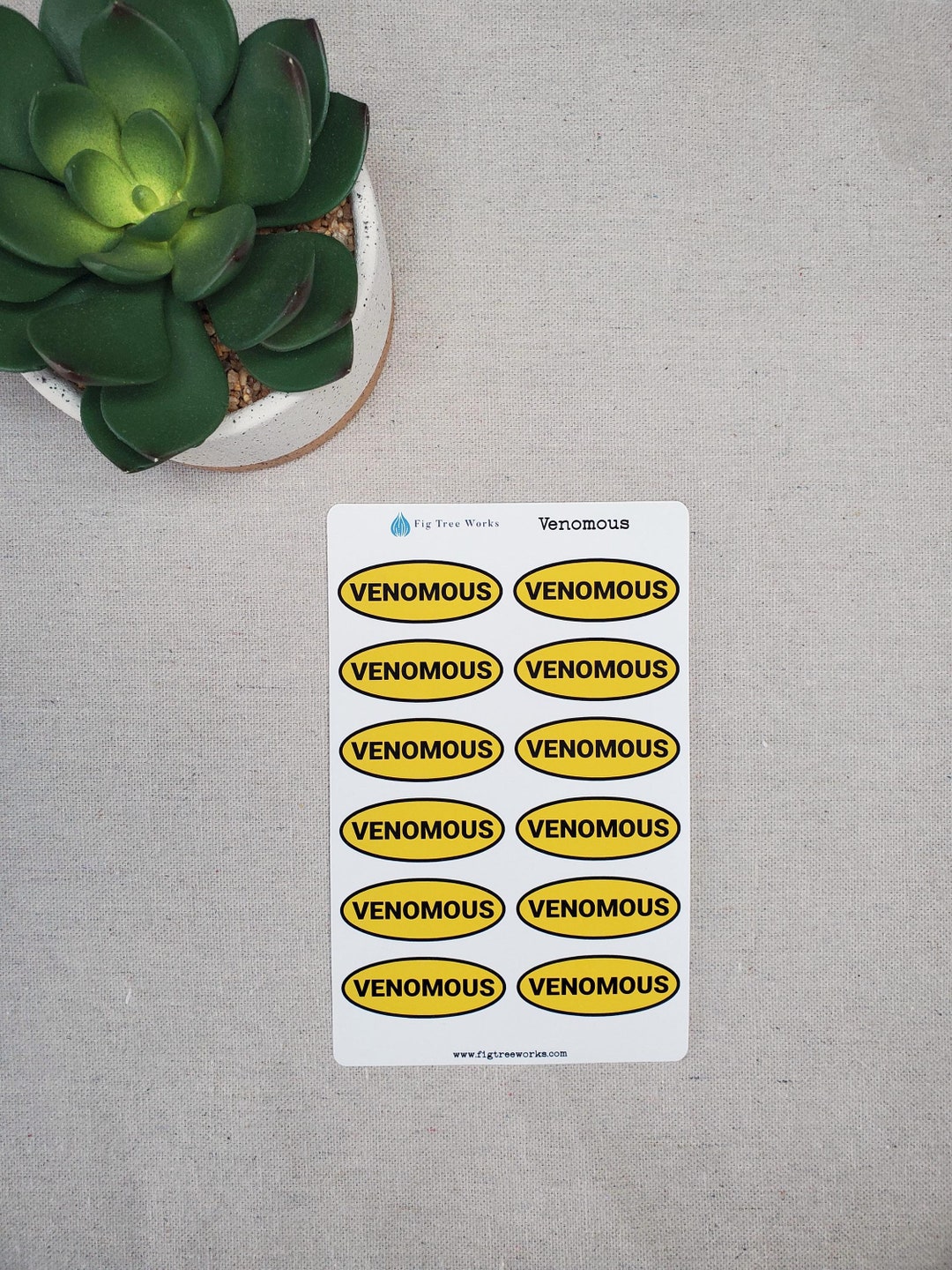 Venomous Warning Sticker Sheet | Planner and Journal Stickers ...