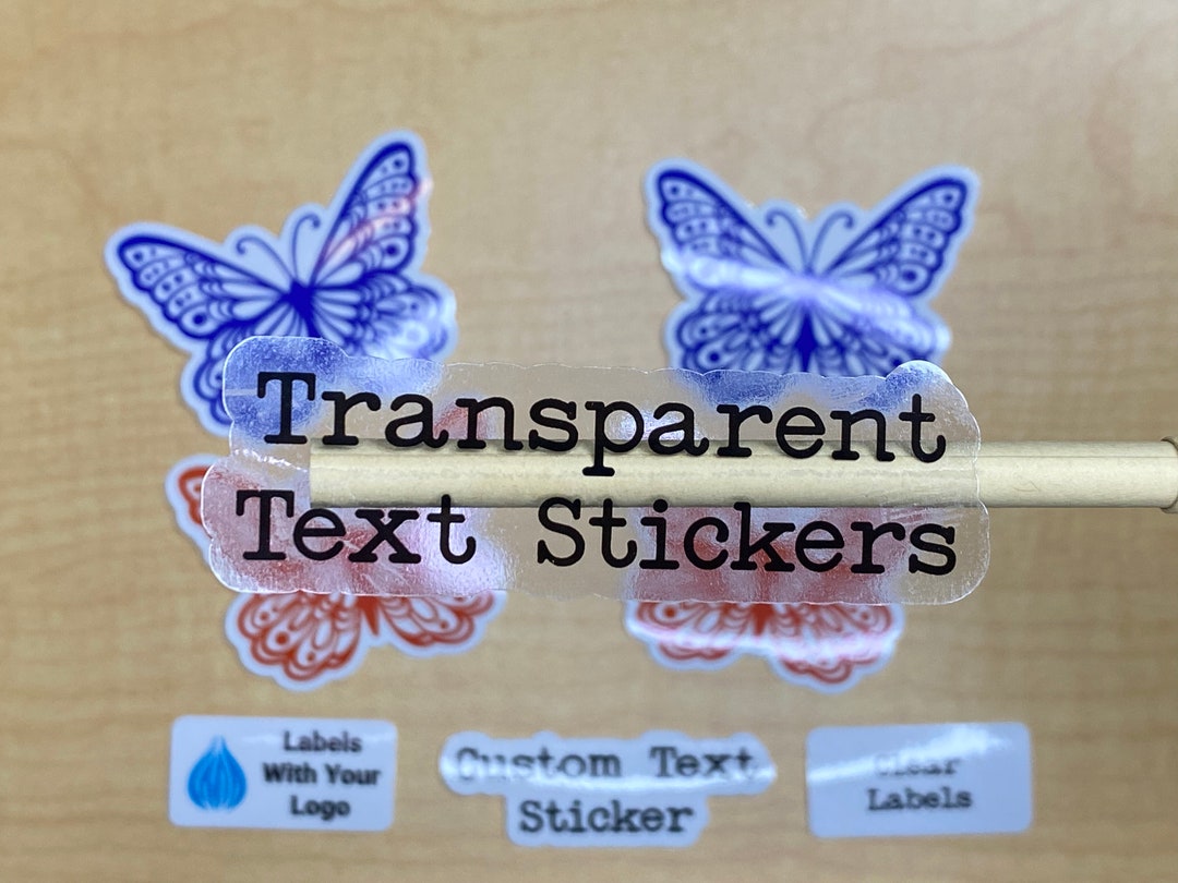 Clear Custom Text Sticker | Build Your Own Transparent Sticker | Clear ...