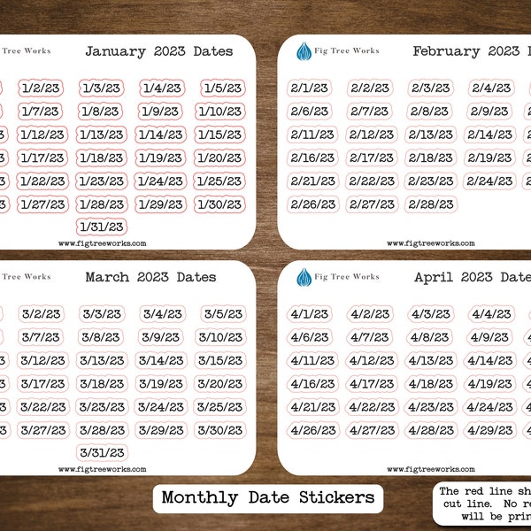 Monthly Stickers - Etsy