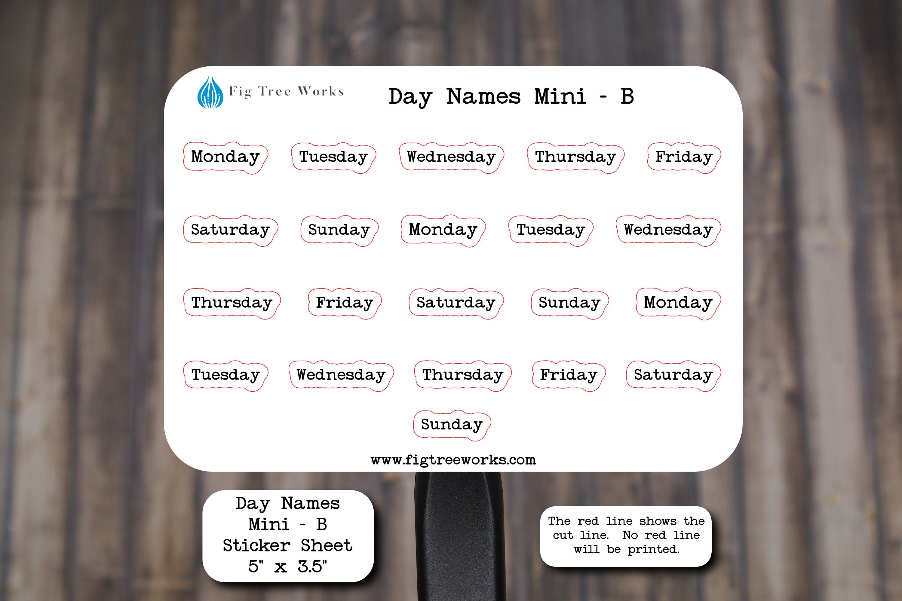 Day Names Mini Sticker Sheet Weekday Name Sticker Kiss Cut - Etsy