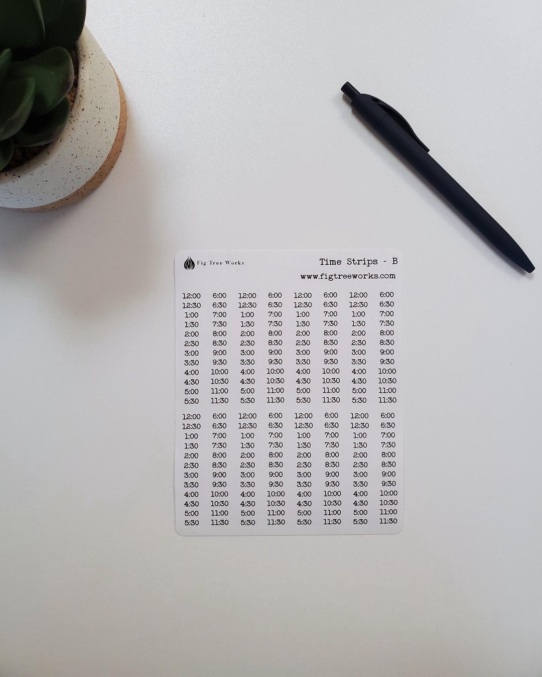 Time Strip Stickers | Planner and Journal Stickers | Matte Finish ...