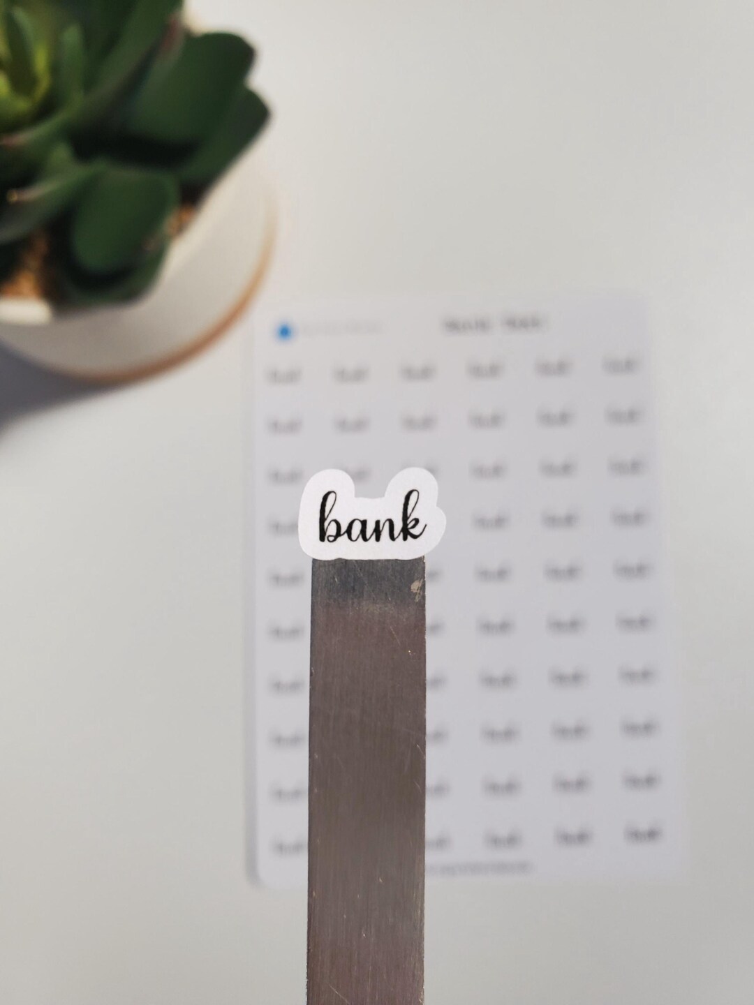 Bank Script Stickers | Bank Text for Calendars, Planners, Journals ...