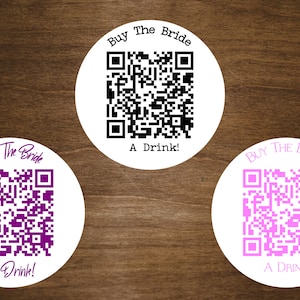 Custom QR Code Round Stickers | 2" Round Labels | Personalized Round QR ...