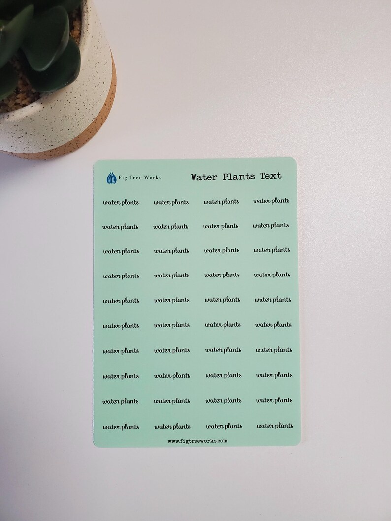 Water Plants Script Stickers for Planners, Journals, Calendars, Agendas ...