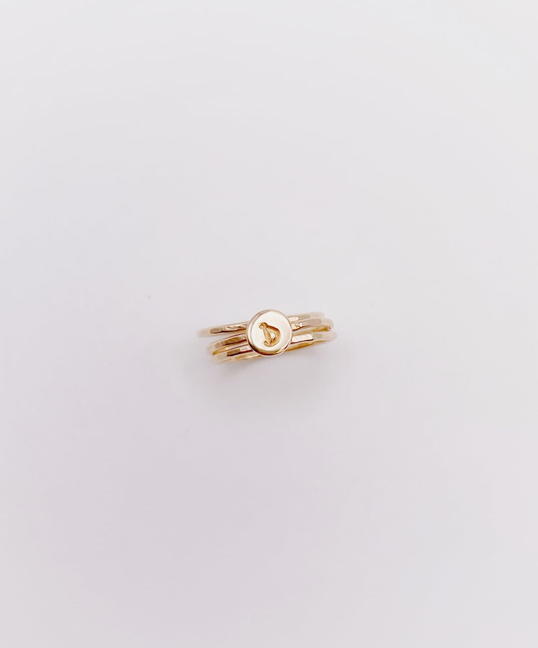 Gold Initial Stacker Rings - Etsy