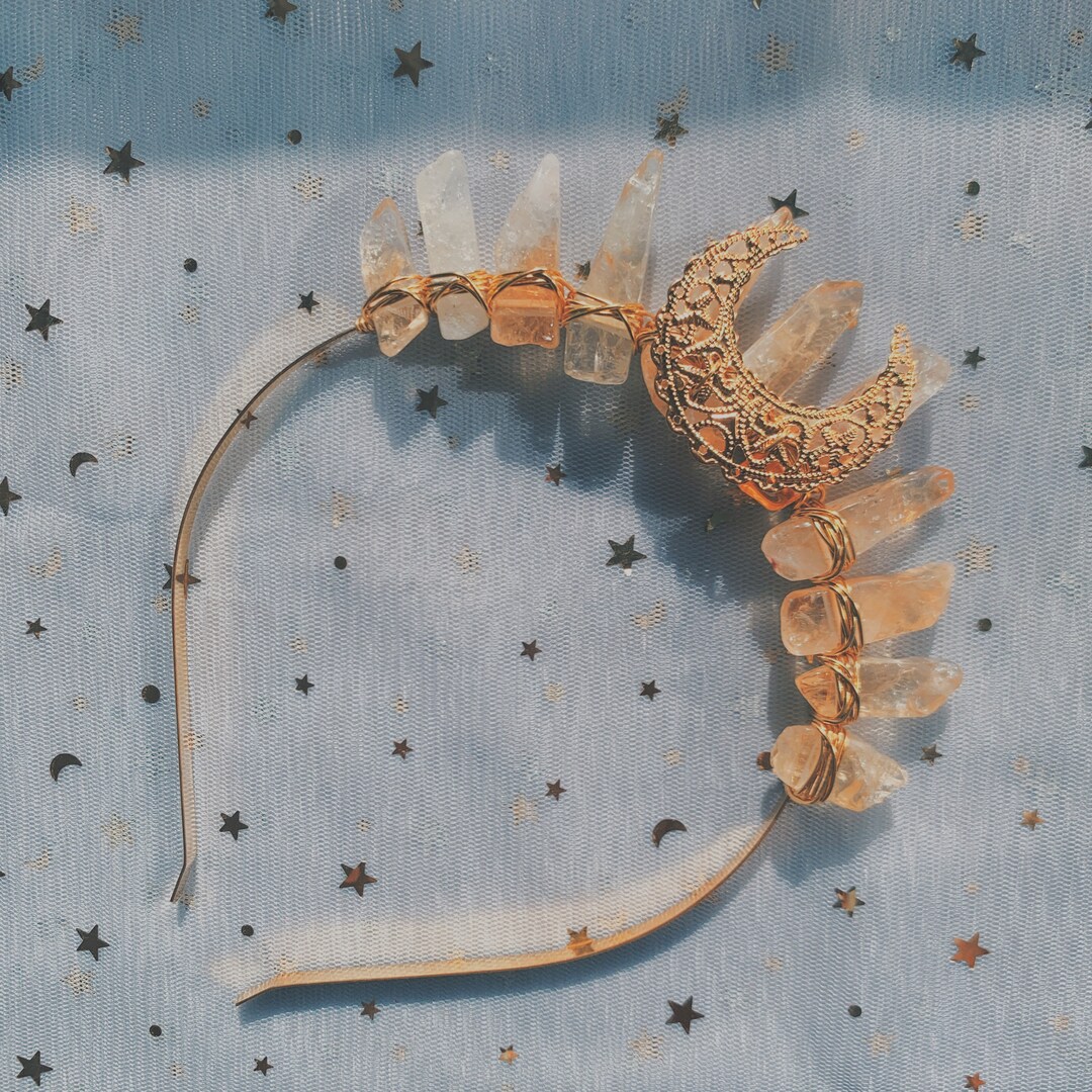 Citrine Gemstone Crown Raw Crystal Tiara for Abundance & Joy - Etsy