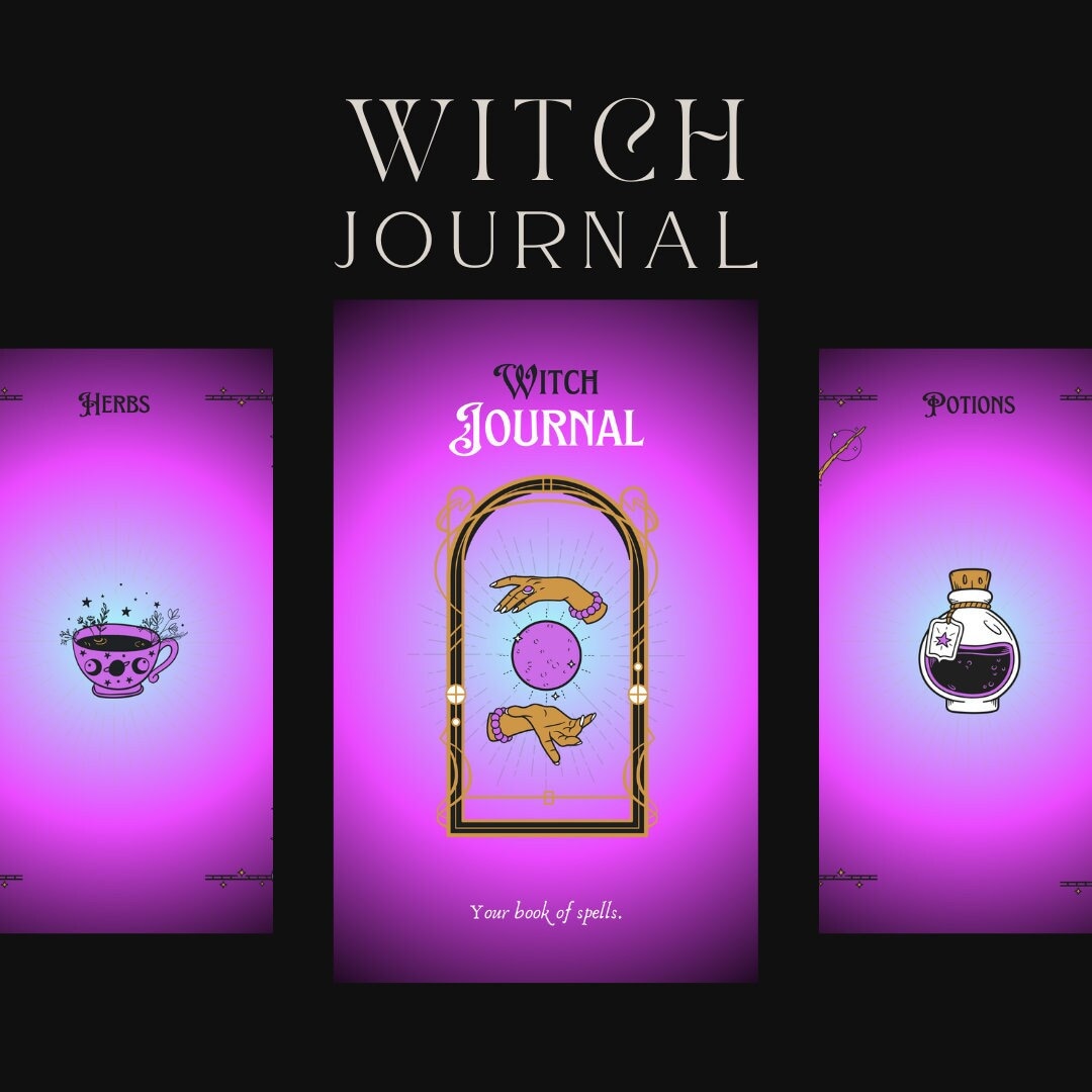 WITCH JOURNAL Spells Editable Magic Potions Notes Workbook Journal ...
