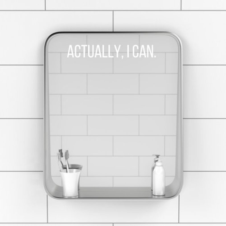 Actually I Can Sticker Positive Affirmation Mirror Cling - Etsy