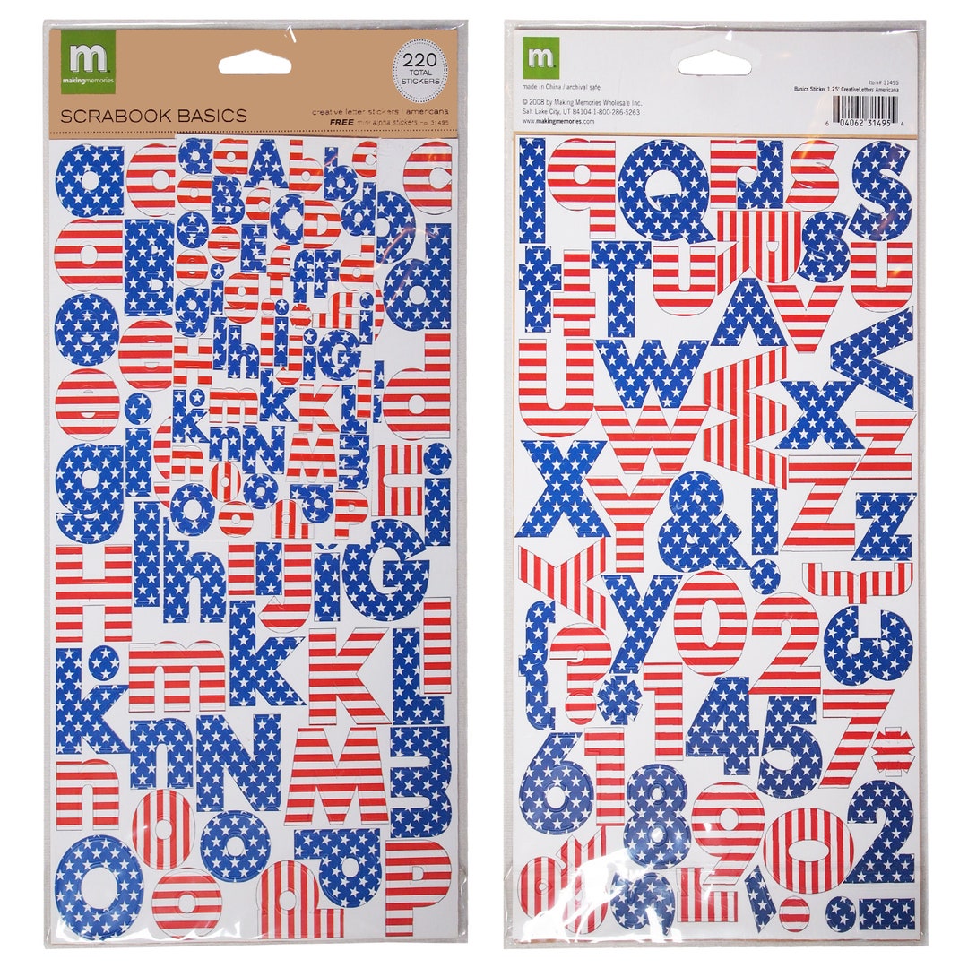 Making Memories : Americana Red White and Blue Alphabet Stickers ...