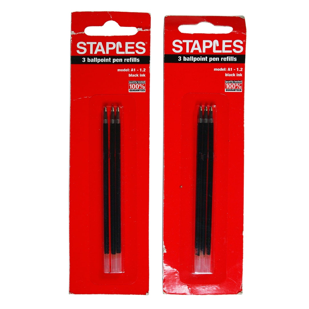 Staples : 2 Packs of Ballpoint Pen Refills total of 6 - Etsy