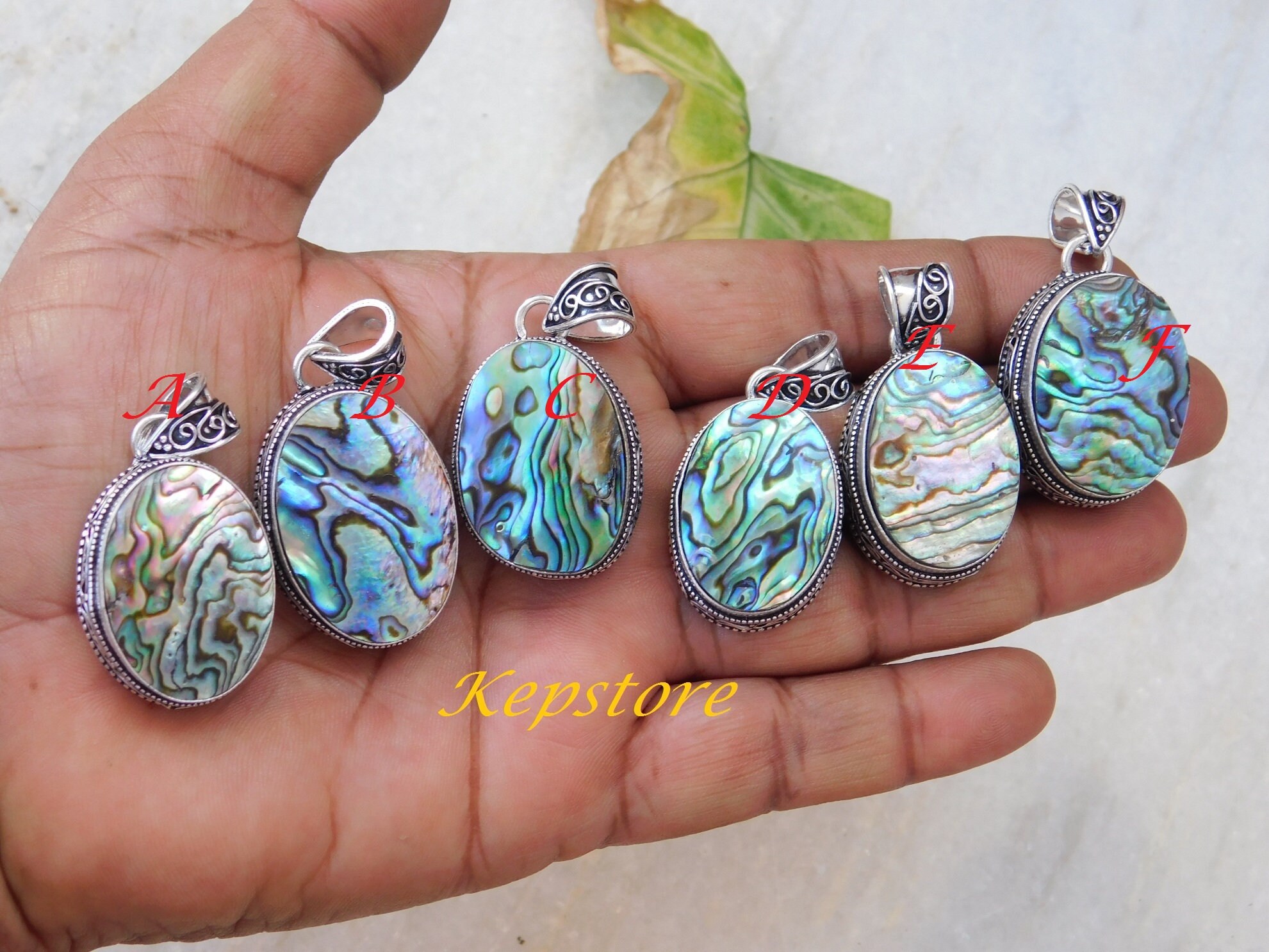 925 Sterling Silver Oval Abalone Pendant Necklaceabalone - Etsy
