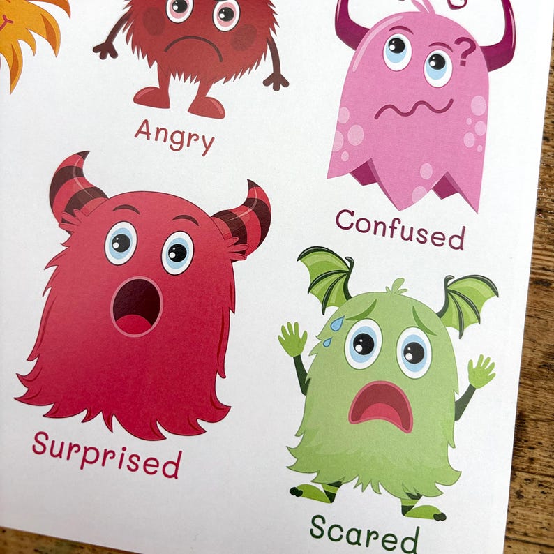 Monster Emotion Faces - Printable Digital Download - Etsy