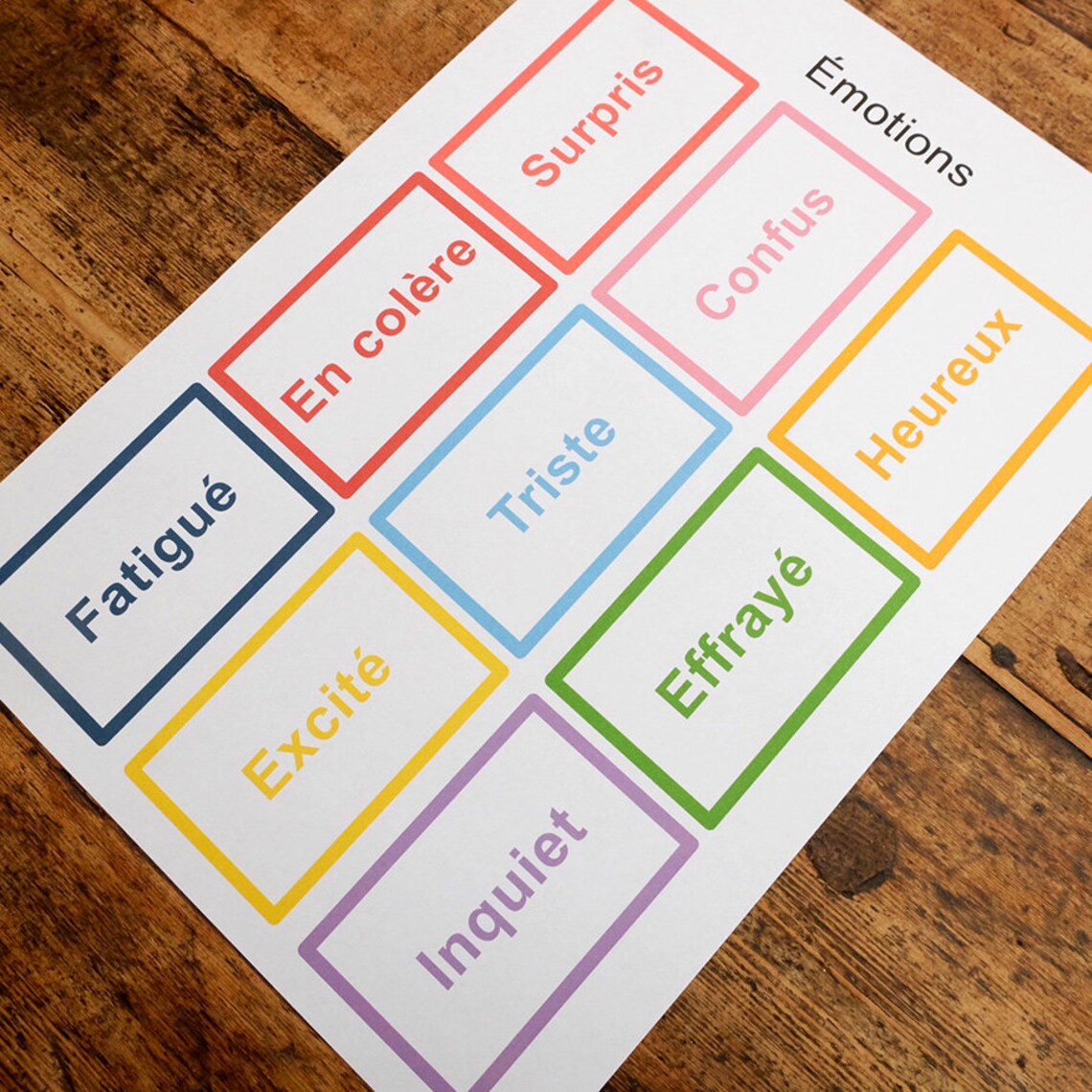 French - Emotion Faces - Printable Digital Download - Educational - Etsy