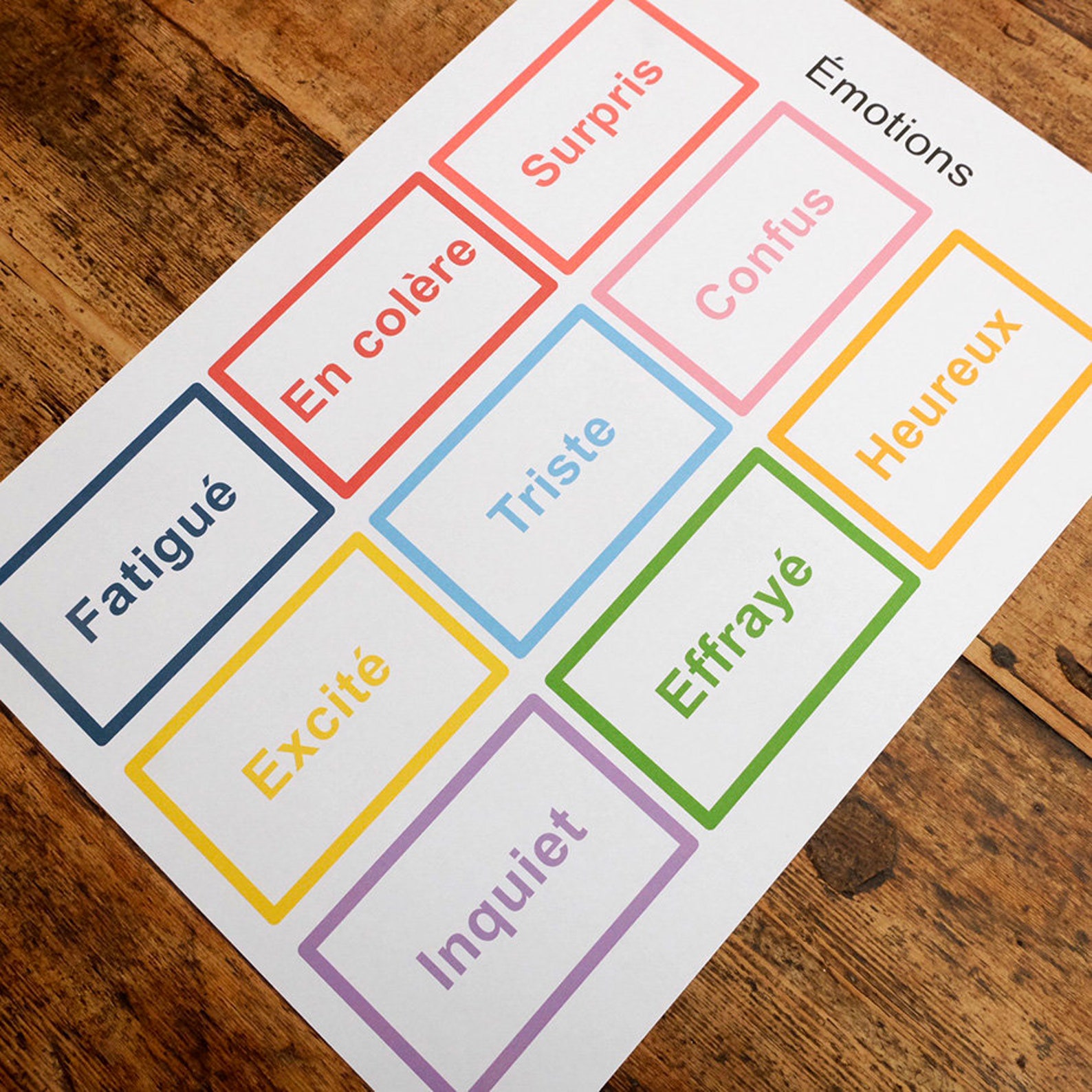 French - Emotion Faces - Printable Digital Download - Educational - Etsy