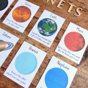 Planets - Flashcards - Printable Digital Download - Etsy