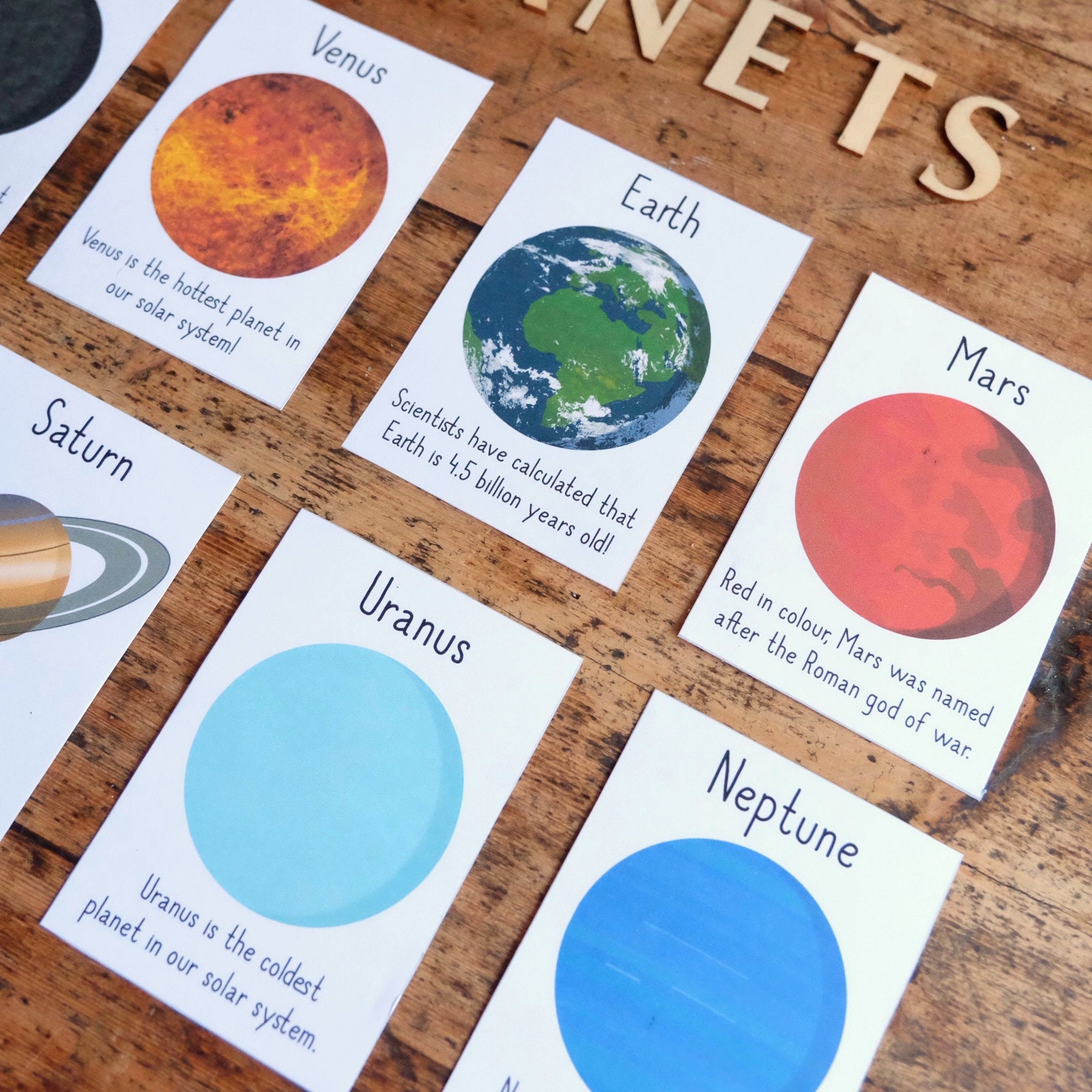 Planets Flashcards Printable Digital Download - Etsy