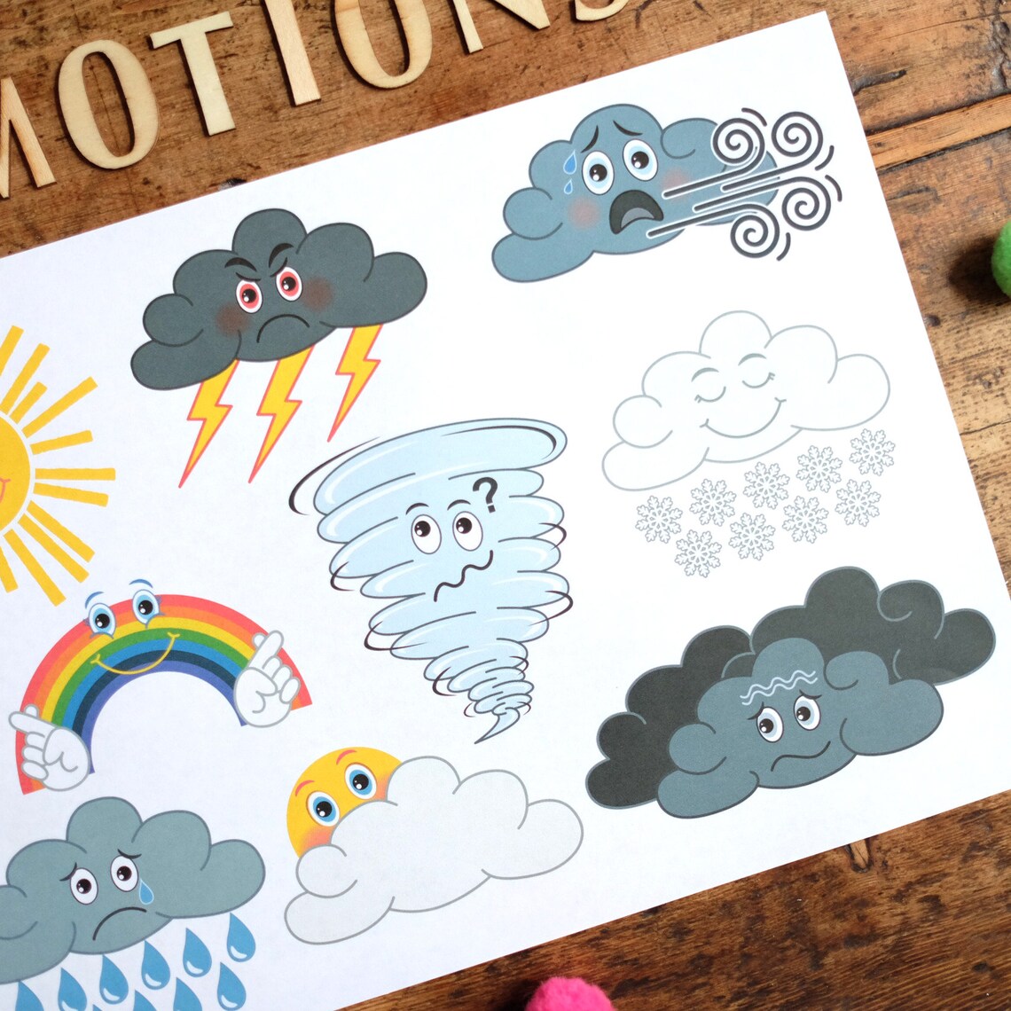 Weather Emotions A4 Print and 9 X Large Individual Weather | Etsy
