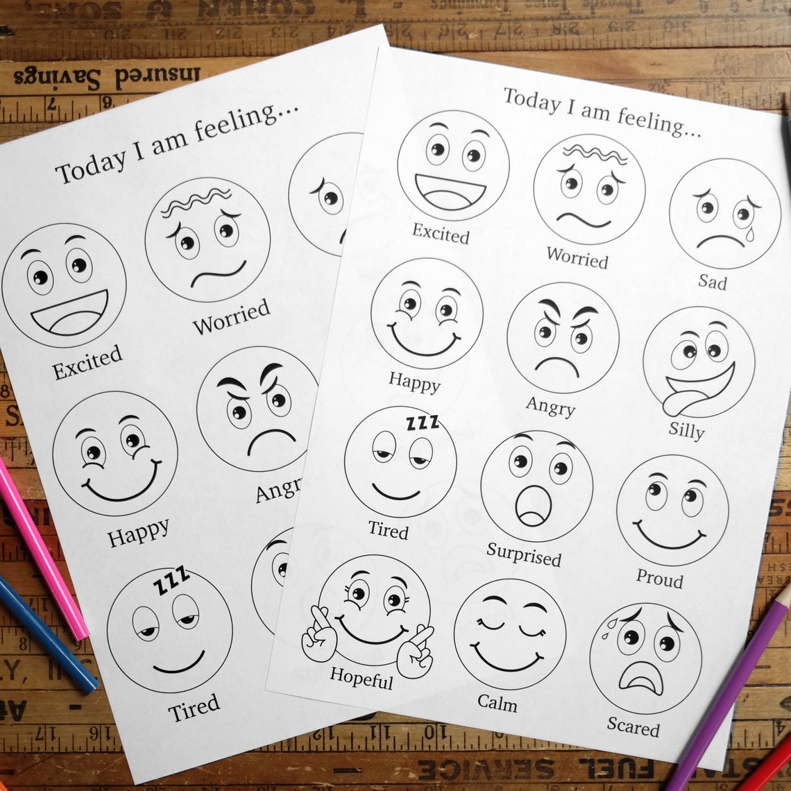 Emotions Colouring Sheet - Today I Am Feeling - 9 Emotion Faces & 12 ...