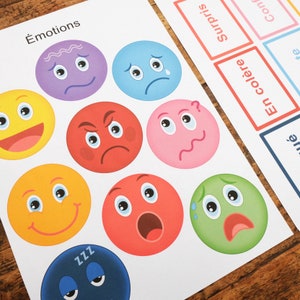 French - Emotion Faces - Printable Digital Download - Educational - Etsy