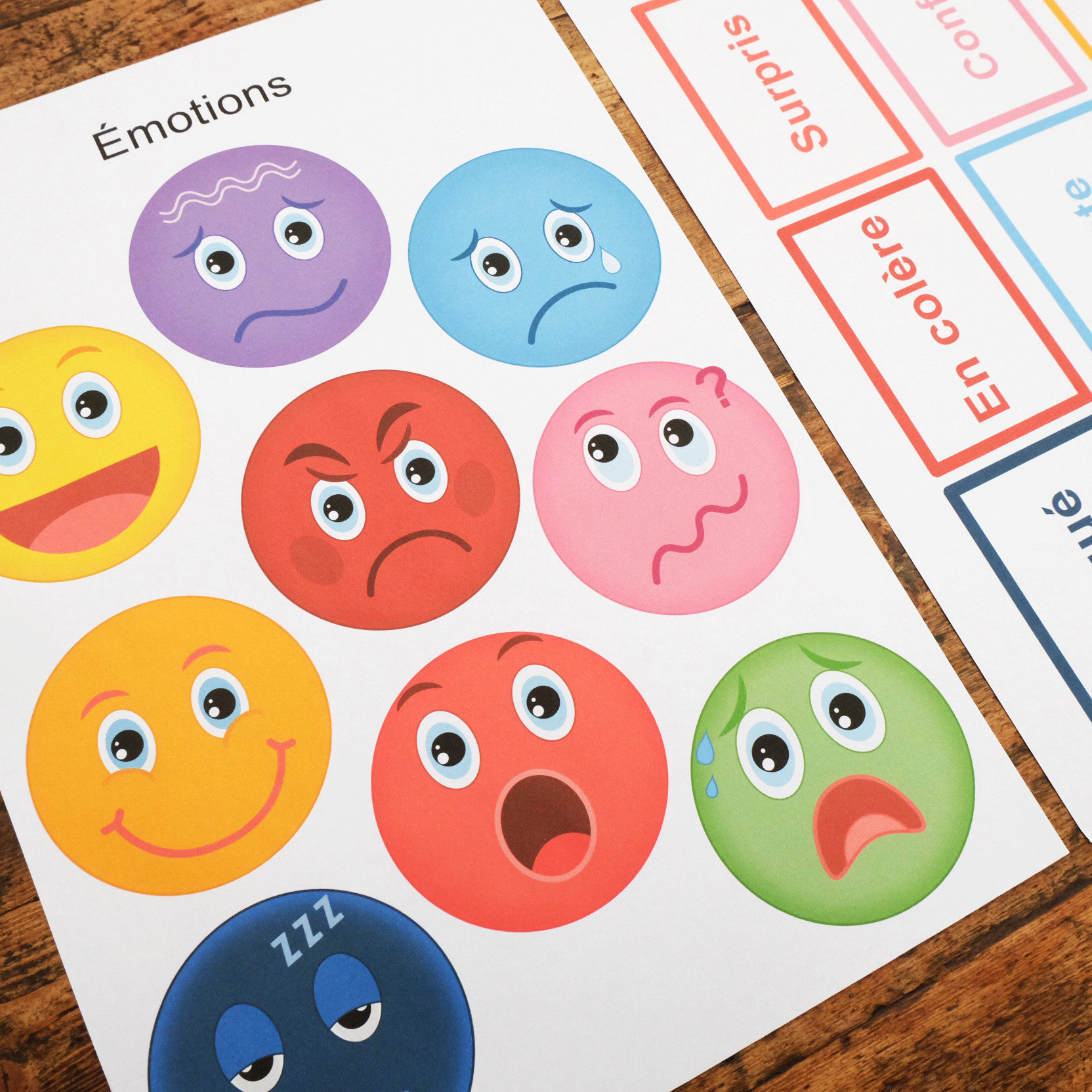 French - Emotion Faces - Printable Digital Download - Educational - Etsy